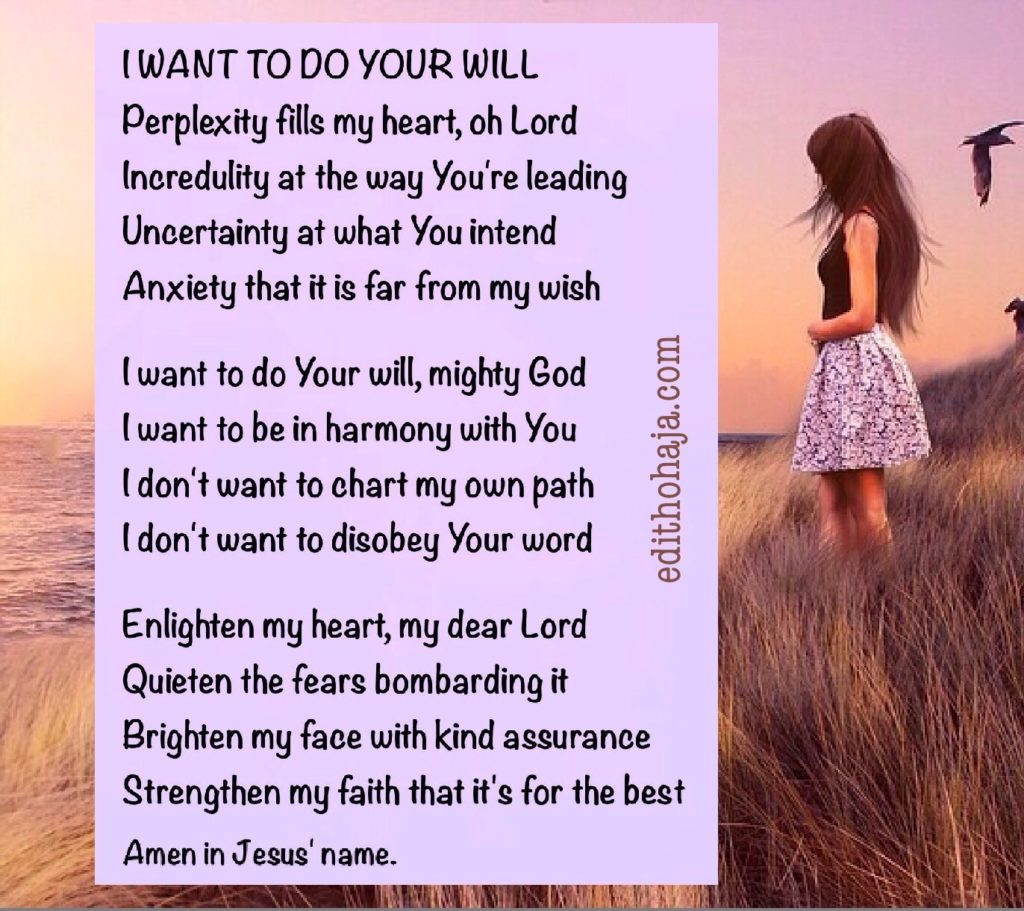 I WANT TO DO YOUR WILL (POEM) – Edith Ohaja